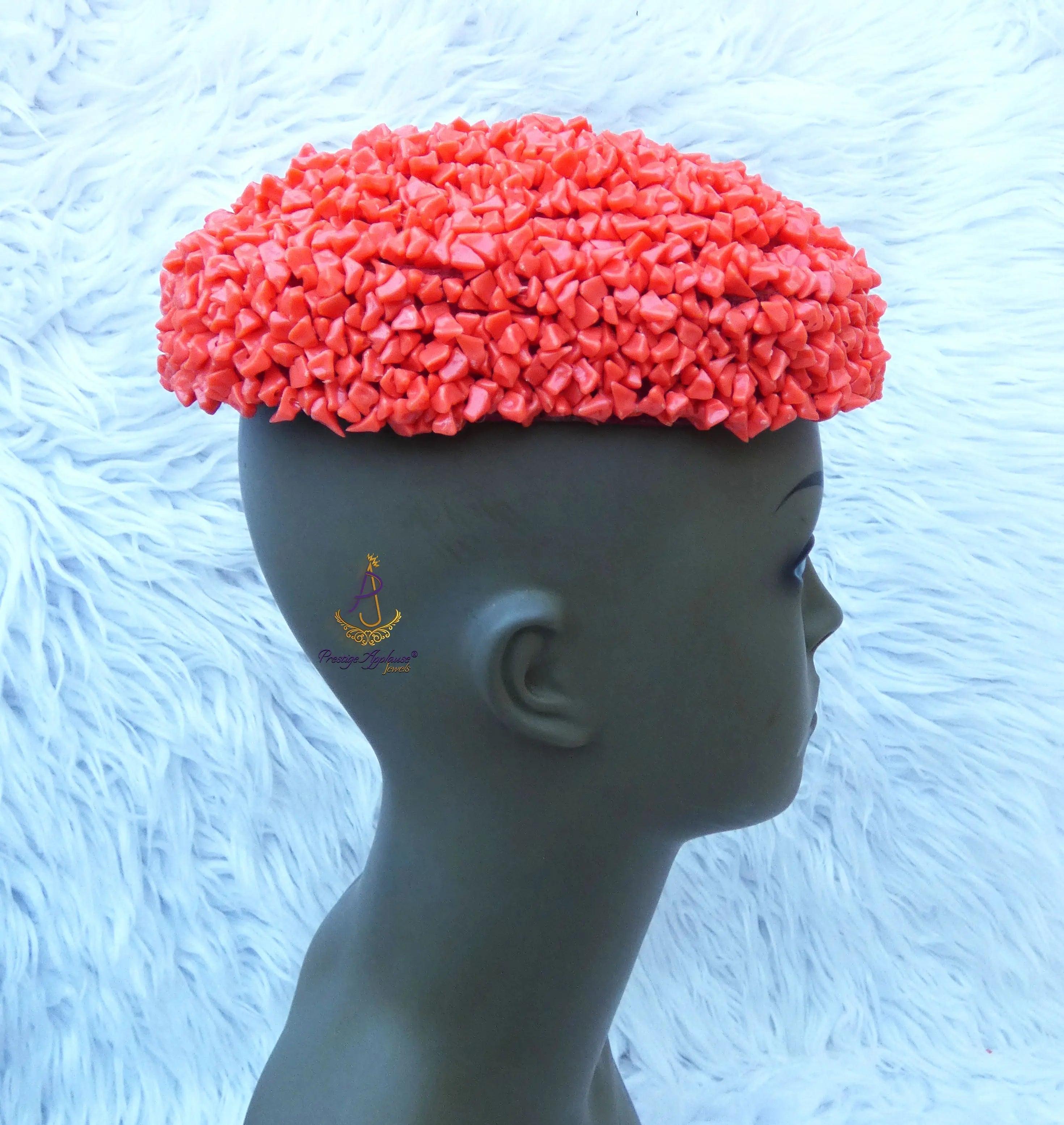 Queen Chief Red Orange Edo Igbo Nigerian Traditional Coral Crown ...
