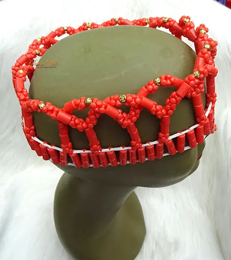 Nigerian Edo Coral Crown wedding Bridal Party Beaded Edo Hat ...
