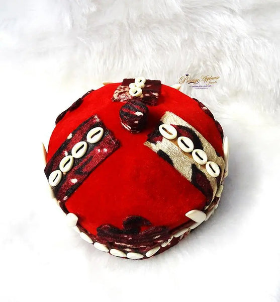 Nigerian king/chieftancy/Red groom cap/hat to match isiagu and ...