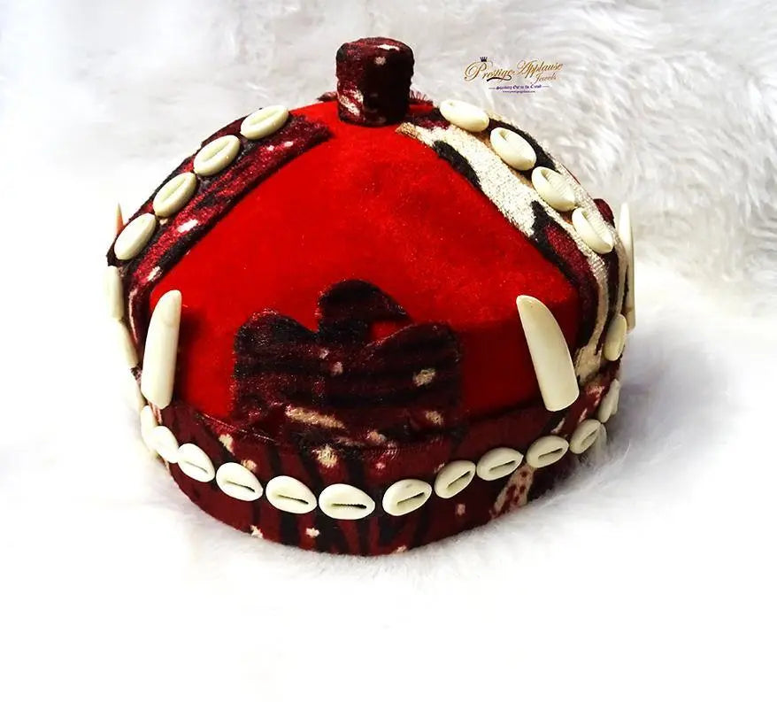 Nigerian king/chieftancy/Red groom cap/hat to match isiagu and ...